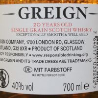 Greign 20 Years Single Grain Scotch Whisky 大豐收 20年 單一穀物威士忌 (700ml 40% ...