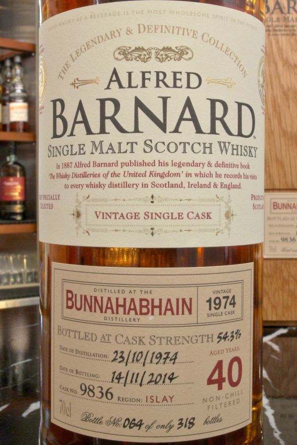 (現貨) ALFRED BARNARD Bunnahabhain 1974 40 years Single Cask 布納哈本 1974 40 ...