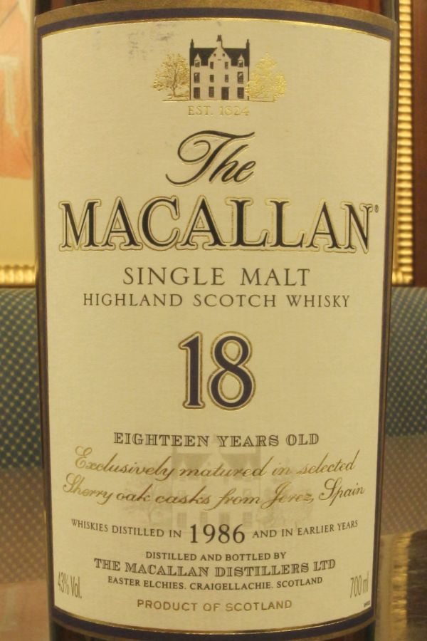MACALLAN 18 years 1986 麥卡倫 18年 1986 經典之作 (700ml 43%) - ~ Kuva Whisky 古華酒藏