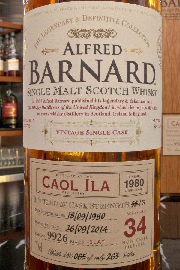 ALFRED BARNARD Caol Ila 1980 34 years Single Cask 卡爾里拉 1980 34年 單桶原酒 ...