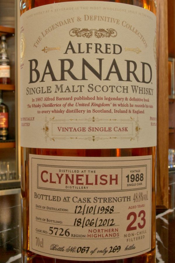 (現貨) ALFRED BARNARD Clynelish 1988 23 years Single Cask 克萊力士 1988 23年 單 ...