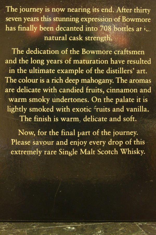 (現貨) BOWMORE 1968 37 years Bourbon wood 波摩 1968 37年 波本桶 (700ml 43.4% ...