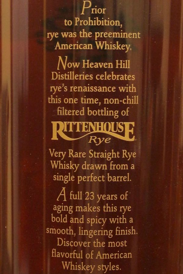 (現貨) Rittenhouse 23 Years Single Barrel Straight Rye 利登 23年 單桶 裸麥威士忌 ...
