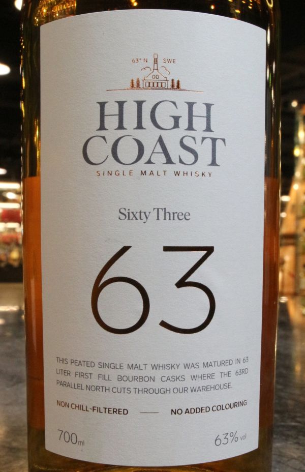 High Coast 63 Peated Single Malt Whisky 瑞典高岸 63高緯度紀念酒 重泥煤 (700ml 63% ...