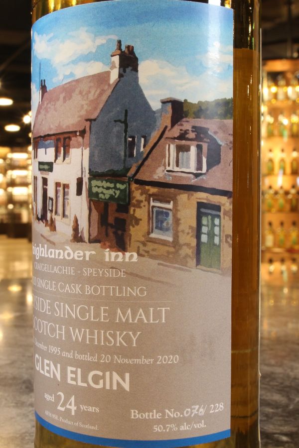 Glen Elgin 1995 24 Years Highlander Inn 格蘭愛琴 24年 高地人小酒館年度選桶 (700ml 50.7 ...